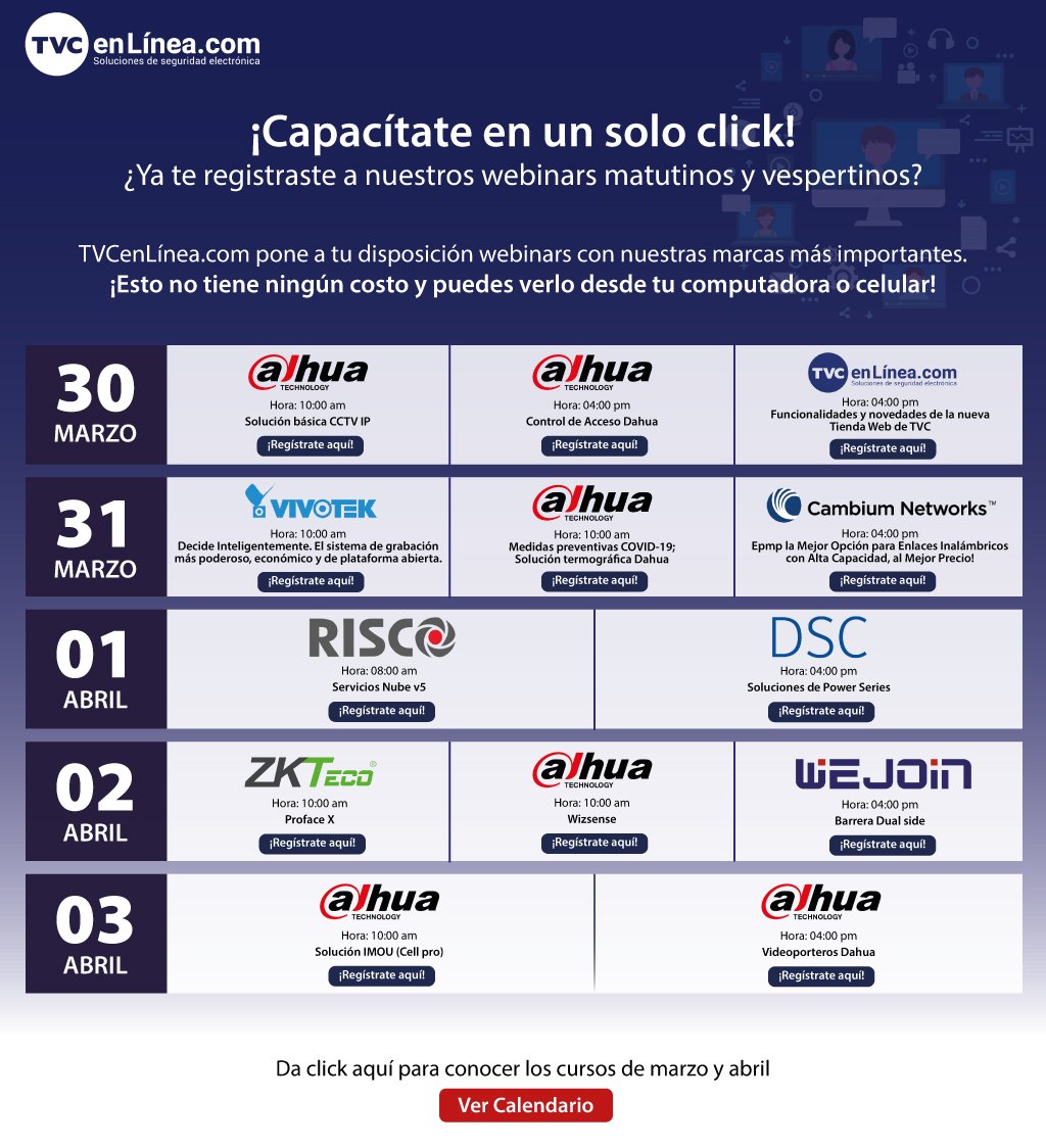 Calendario Webinars TVC